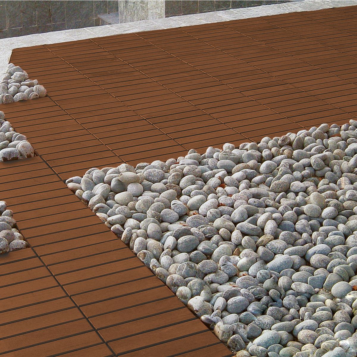 florco dalle de terrasse click plus bois frêneThermique rainurée 4 dalles