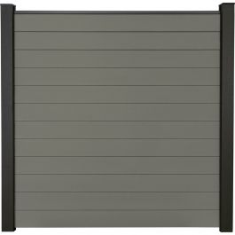 GroJa Solid Clôture Pare-vue Gris Barrière à lamelles