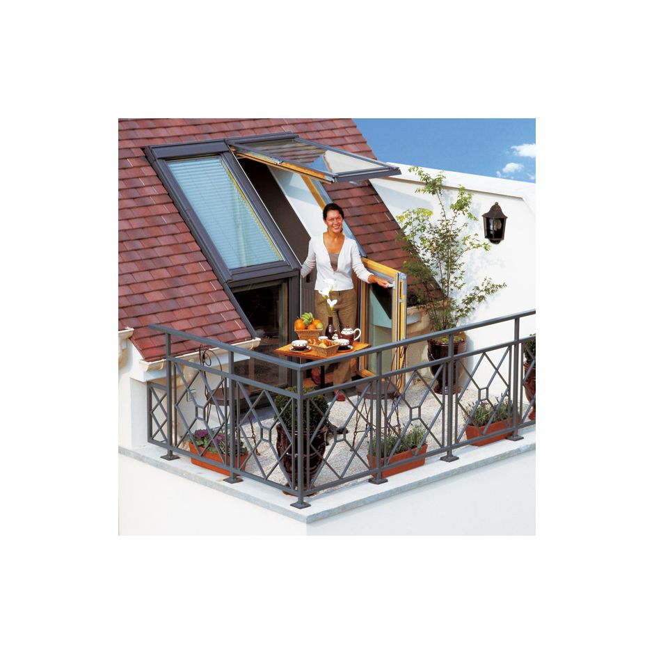 Verrière balcon VELUX bois finition blanche ENERGIE PLUS